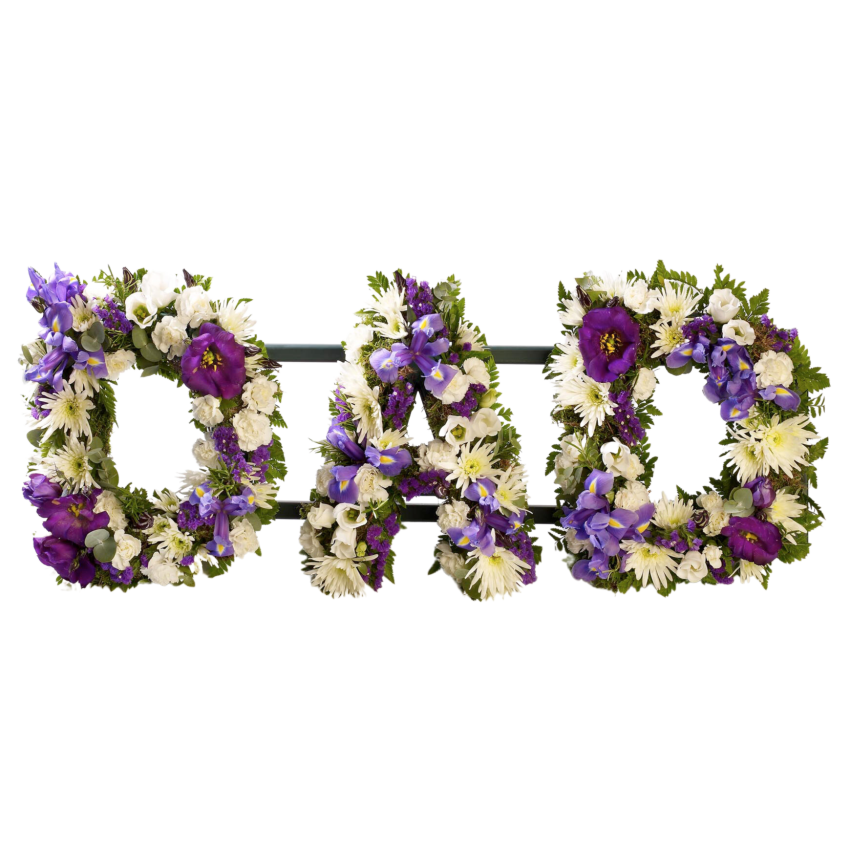 DAD Lettering Tribute - Funeral and Sympathy Floral Tributes | Sympathy ...